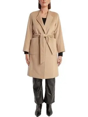 1982 Cashmere Belted Lapel Coat - Yellow Camel