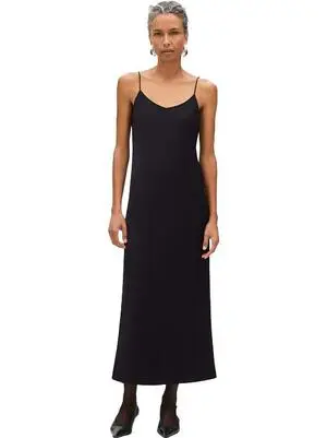 Another Tomorrow Satin Spaghetti Strap Gown - Black