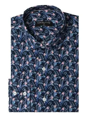 MASUTTO Sante Print Button-up Long Sleeve Shirt