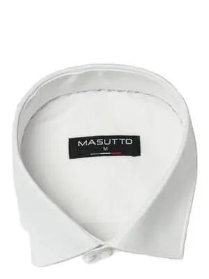 MASUTTO Bh Solid Cotton Button-up Long Sleeve Shirt - White