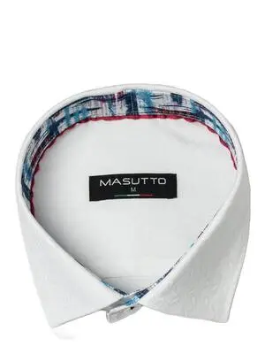 MASUTTO Harbor Jacquard Button-up Shirt - White