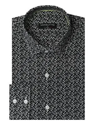 MASUTTO Pacino Button Down Long Sleeve Shirt - Black