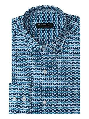 MASUTTO Harry Button Down Long Sleeve Shirt - Blue