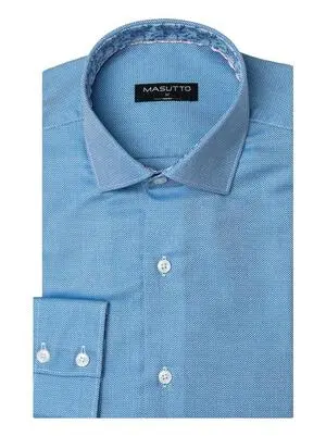 MASUTTO Siena Button Down Long Sleeve Shirt - Blue