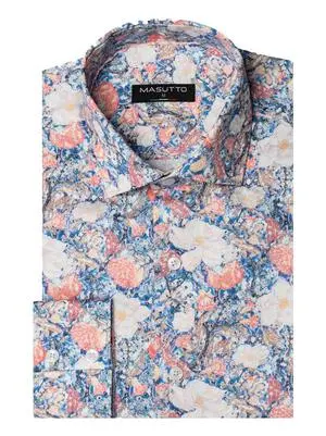 MASUTTO Tioga Print Button-up Long Sleeve Shirt - Pink
