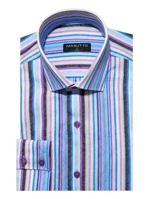 MASUTTO Simons Button Down Long Sleeve Shirt - Purple