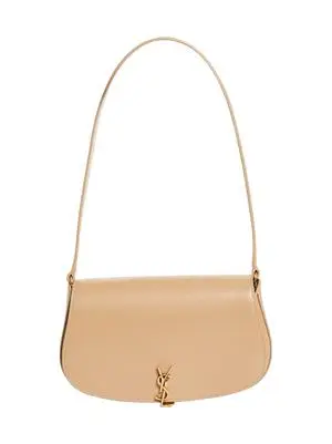 Saint Laurent Mini Cassandre Flap Leather Shoulder Bag - Dark Toffee