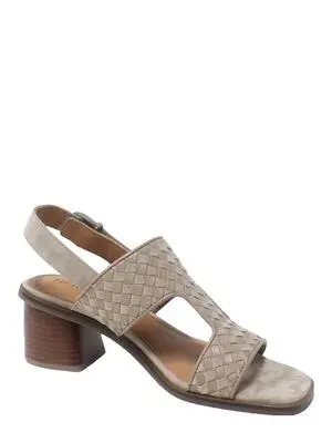 Gentle Souls Manda Woven Leather Sandals Mushroom Leather