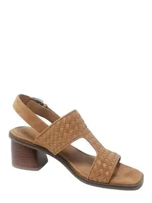 Gentle Souls Manda Woven Leather Sandals Tan Leather