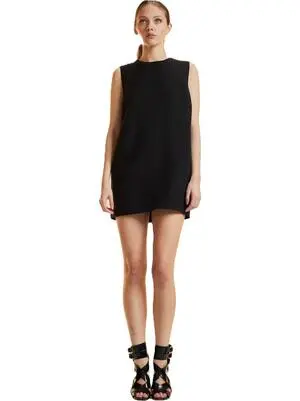 Cynthia Rowley Silk Wool Mini Shift Dress Black