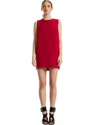 Cynthia Rowley Silk Wool Mini Shift Dress - Red