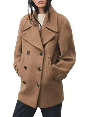 Mango Manteco Double-breasted Wool-blend Coat - Medium Brown