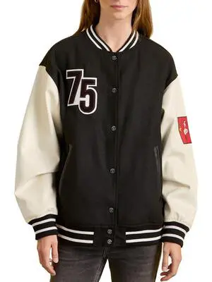 Sanctuary Varsity Jacket - Black/white