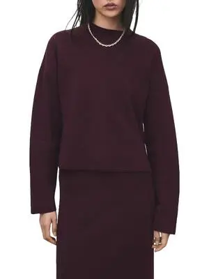 Mango Structured Crewneck Sweater - Wine