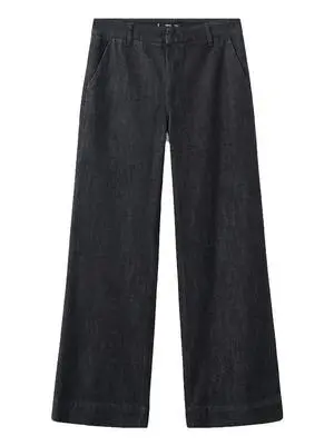 Mango Wide Leg Trouser Jeans - Open Blue