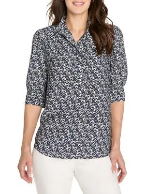 NIC+ZOE Etched Hearts Shirt - Indigo Multi