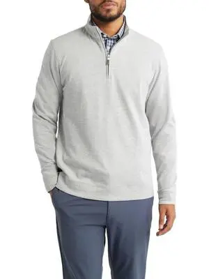 Mizzen+main Crandall Quarter Zip Pullover Light Gray Heather