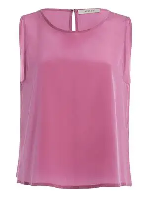 Asceno Sofia Silk Shell Top - Pink