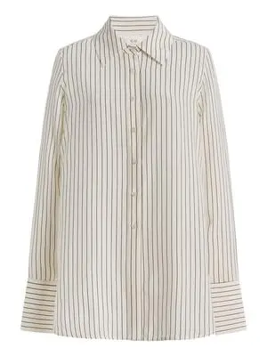 Co Silk Button-Down Shirt Multi