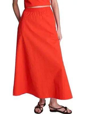 KENNETH COLE Cotton-blend Maxi Skirt - Lava Red