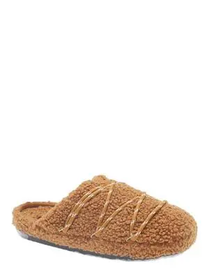 MOON BOOT® Teddy Water Repellent Scuff Slipper - Cognac