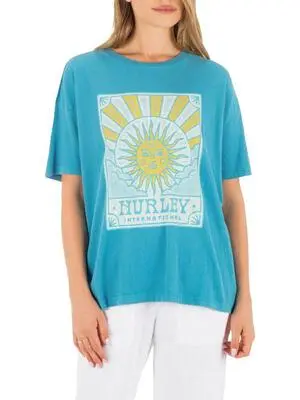 Hurley Oversized Graphic T-shirt - Blue Moon