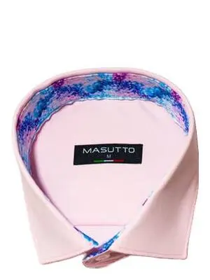 MASUTTO Jude Solid Button-up Long Sleeve Shirt - Pink