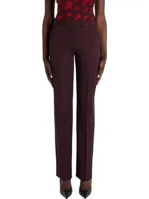 Alexander McQueen Wool Cigarette Trousers - Dark Purple