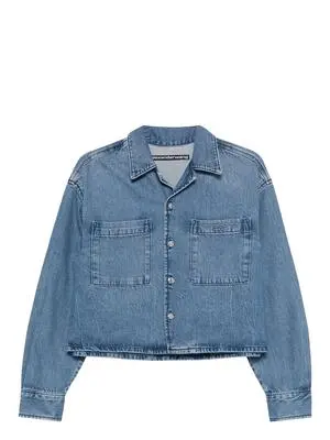 Alexander Wang Cropped Long-sleeve Shirt - Blue
