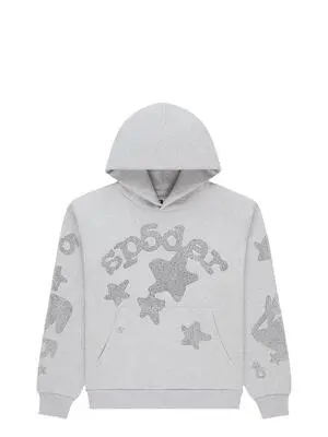 SP5DER Rhinestone Beluga Hoodie - Grey