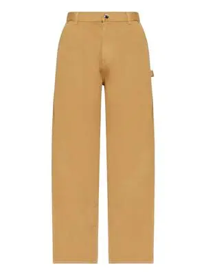 Moncler Button Up Zipper Straight Leg Trousers - Tan
