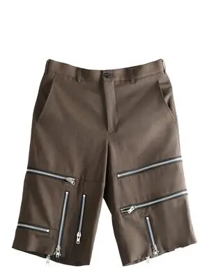 Comme Des Garçons Zipper Shorts - Brown