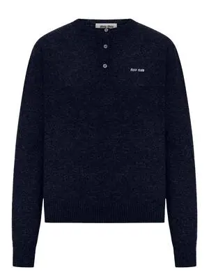 Miu Miu Cashmere Crewneck Sweater - Blue