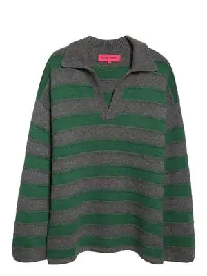THE ELDER STATESMAN Dume Stripe Rugby - Green