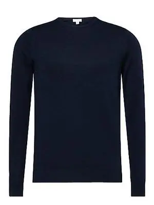 Sunspel Regular-fit Merino-wool Jumper - Navy