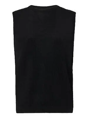 Rick Owens Round-neck Rib-knit Wool Tank Top - Black