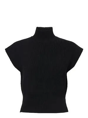 Rick Owens Sleeveless Wool Turtleneck Top - Black