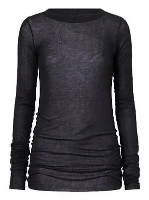 Rick Owens Ribbed Long-sleeves Knitted T-shirt - Black