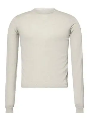 Rick Owens Cropped Biker Cashmere Jumper - Pearl