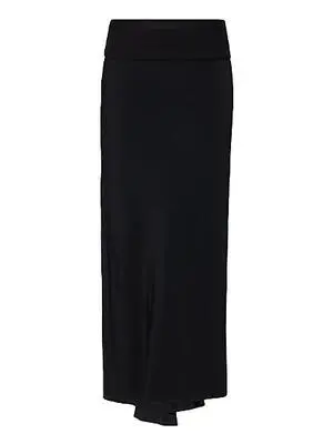 Rick Owens Mid-rise Bias Satin Midi Skirt - Black