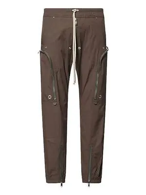 Rick Owens Cotton-poplin Cargo Trousers With Zip-pockets - Dark Dust
