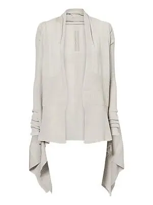 Rick Owens Medium Wrap Asymmetric Wool Cardigan - Pearl