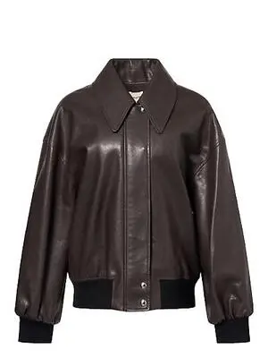 Khaite Shelman Leather Jacket - Dark Brown