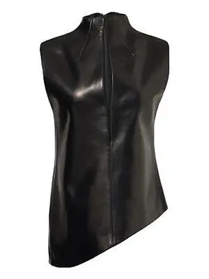 Khaite Von Leather Top - Black