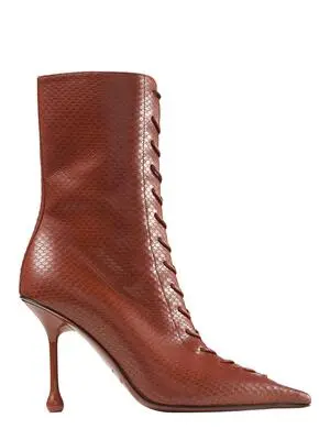 JIMMY CHOO Scarlett 85 Elaphe Printed Ankle Boots - Cognac