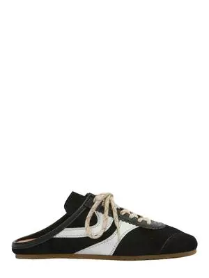 Dries Van Noten Suede-stripe Sneaker Mules - Black