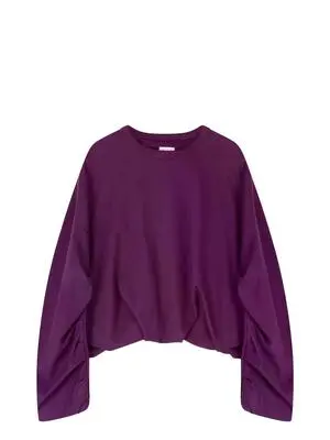 Dries Van Noten Cotton Draped Sweatshirt - Purple