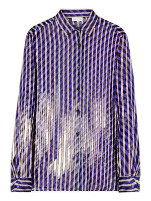 Dries Van Noten Devoré Shirt - Purple