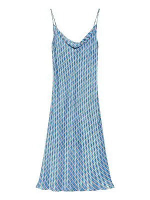 Dries Van Noten Cowl-neck Striped Slip Dress - Blue