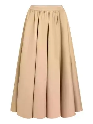 PATOU Pleated Maxi A-line Skirt - Neutrals